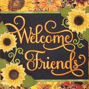 Welcome Friends Wall Hanging Machine Embroidery Pattern, From Janine ...