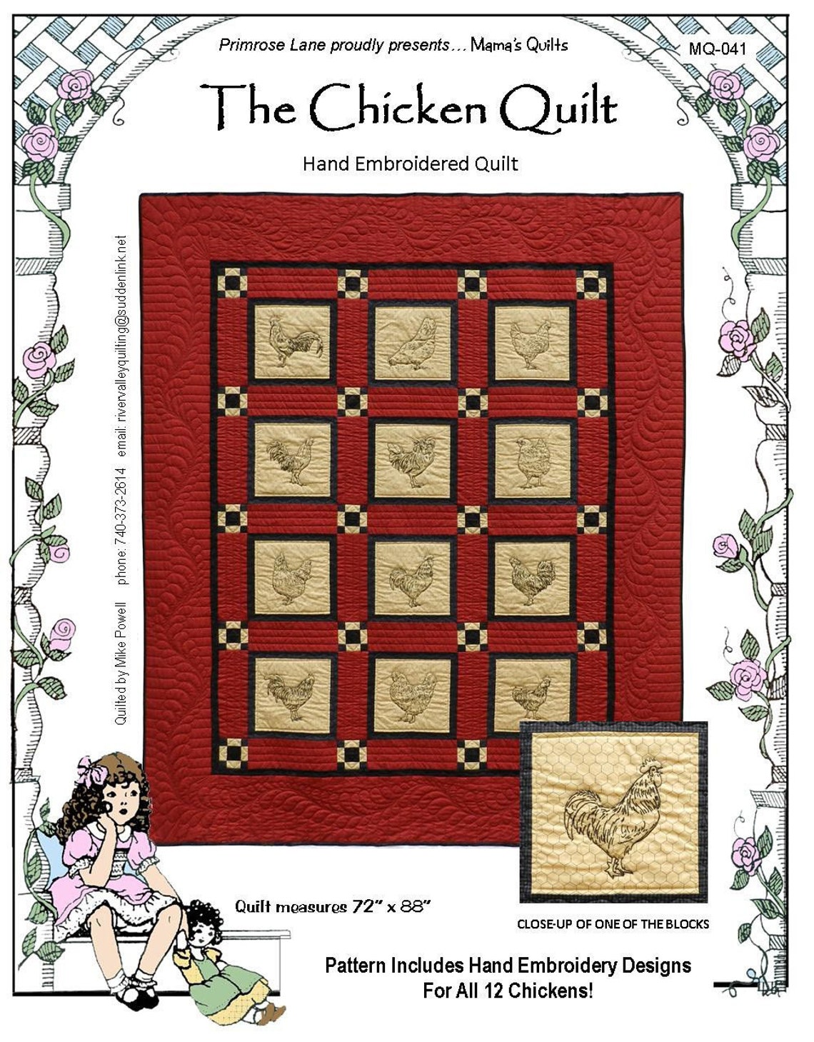 The Chicken Quilt Hand Embroidery Quilting Pattern From - Etsy