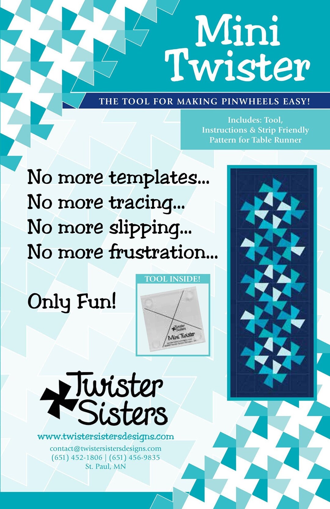 Mini Twister Pinwheel Tool, Acrylic Template From Twister Sisters ...
