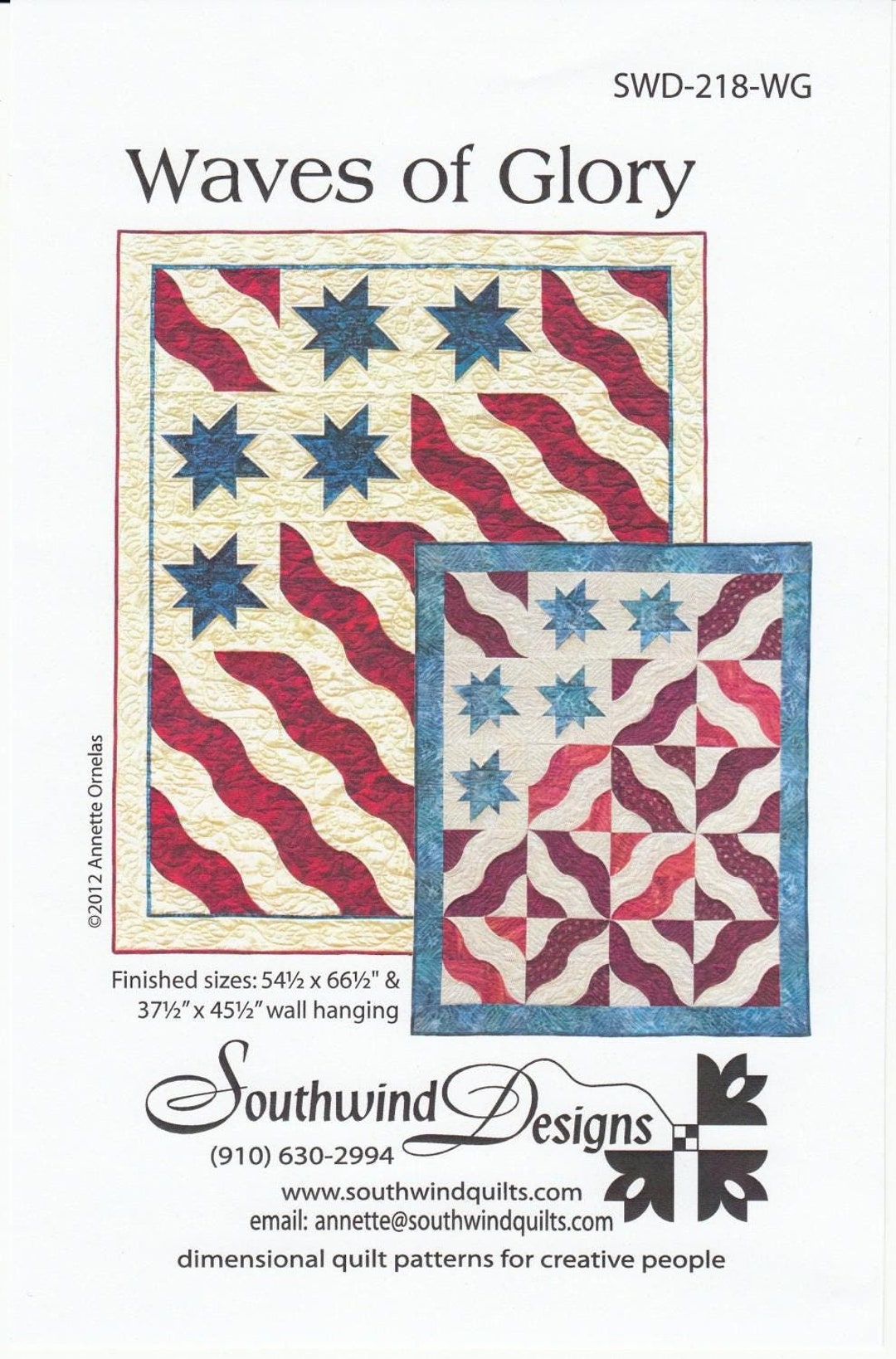 Waves of Glory Quilt Quilting Pattern From Southwind Designs BRAND NEW ...
