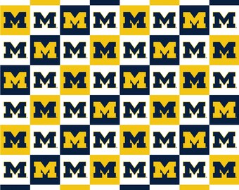 NCAA University of Michigan Wolverines Vintage Pennant Cotton Fabric ...