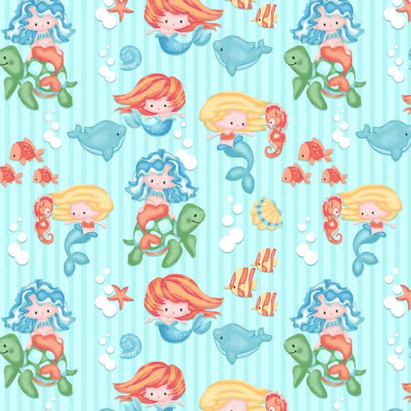 Flannel Mermaid Fabric - Etsy