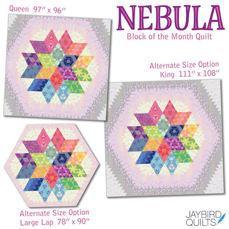 Nebula BOM Pieced Quilt Quilting Pattern From Jaybird Quilts - Etsy