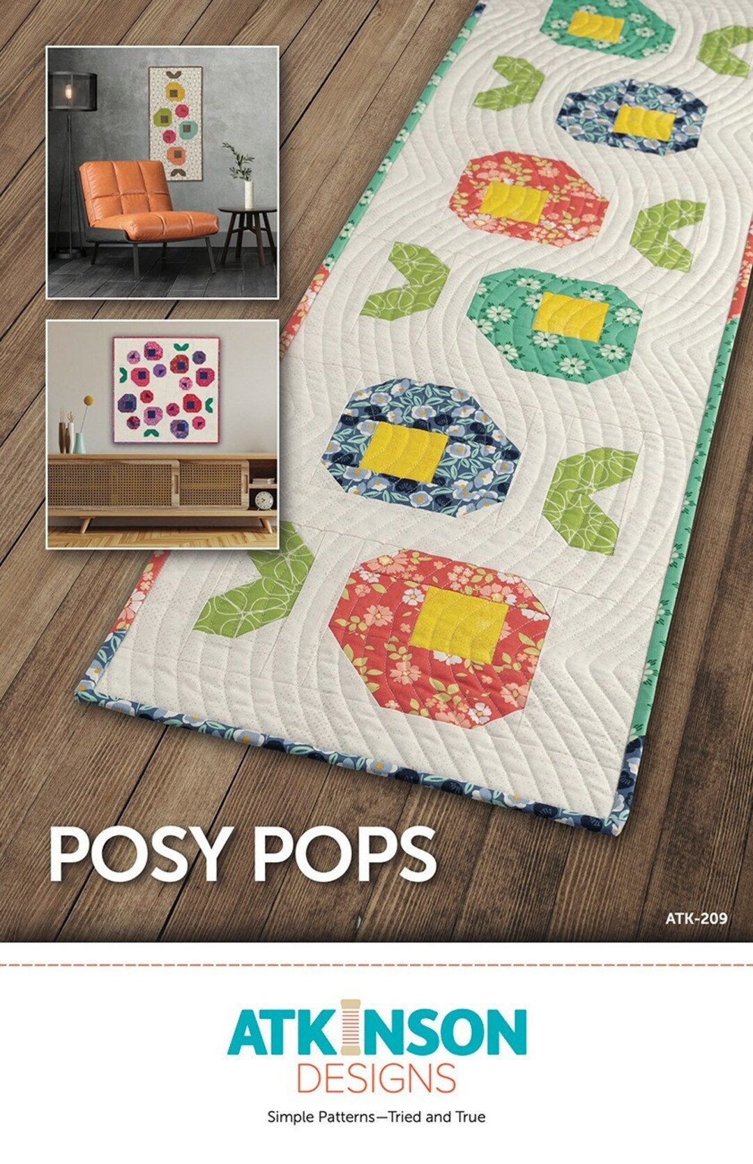 Posy Pops Table Runner Quilting Pattern From Atkinson Designs BRAND NEW ...