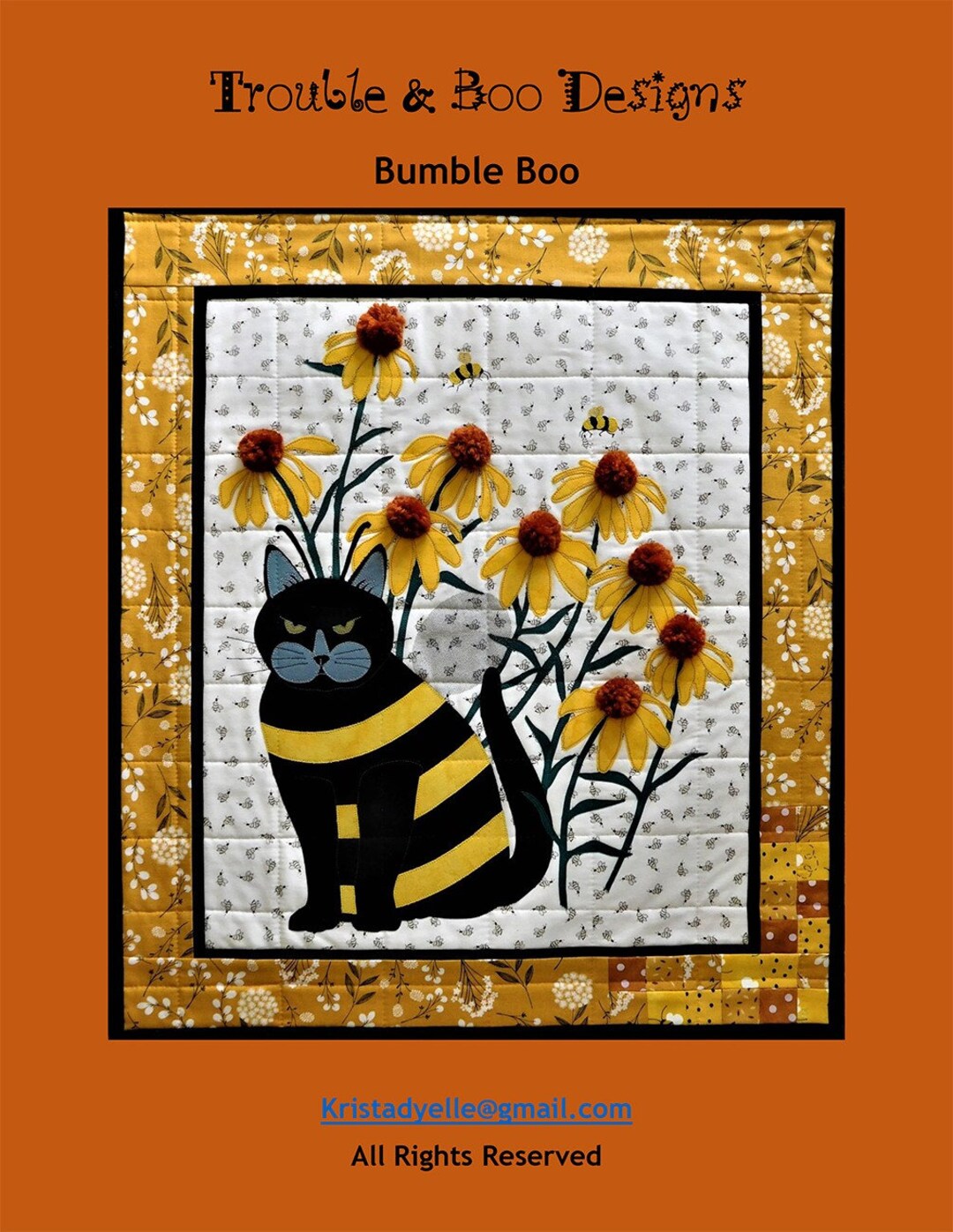 Bumble Boo Kitty Cat Quilt Quilting Pattern From Trouble and Boo ...
