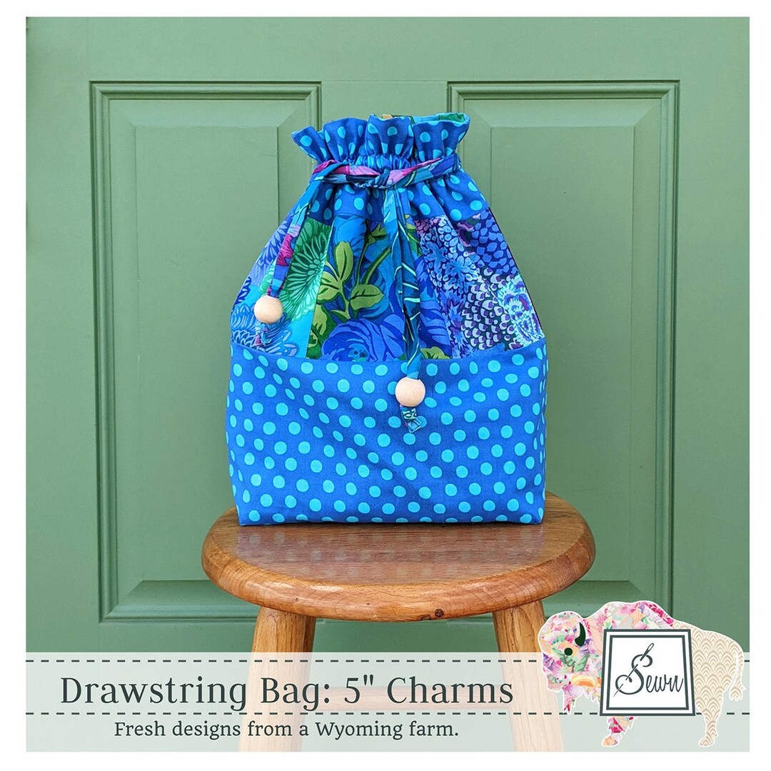 Drawstring Bag 5 Inch Charm Sewing Pattern From Sewn Wyoming BRAND NEW ...