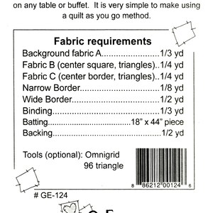 Madison Square Table Runner Quilting Pattern From G.E. Quilt Designs ...