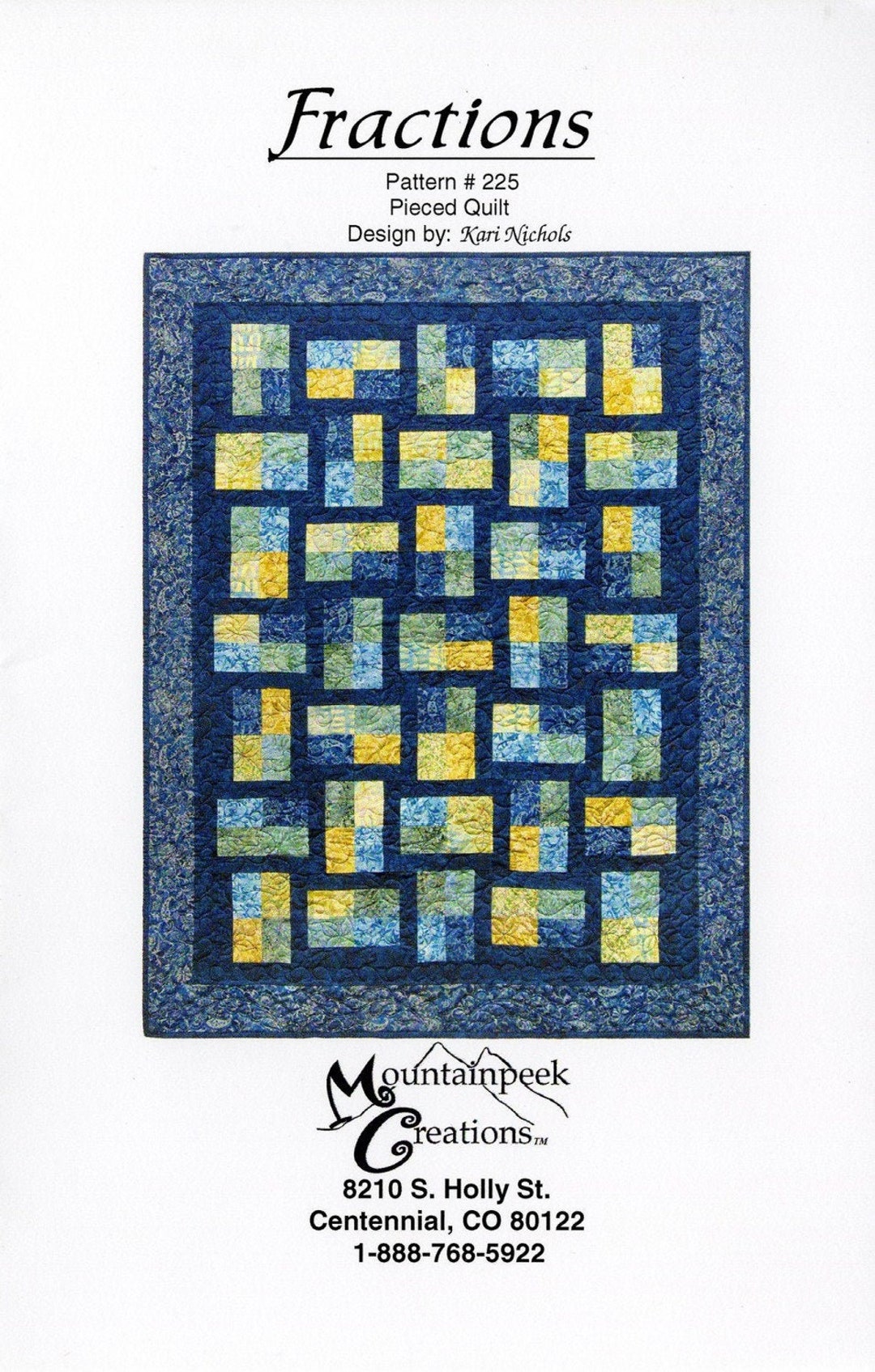 Fractions Quilt Quilting Pattern, Make 5 Sizes From Pattern, From ...