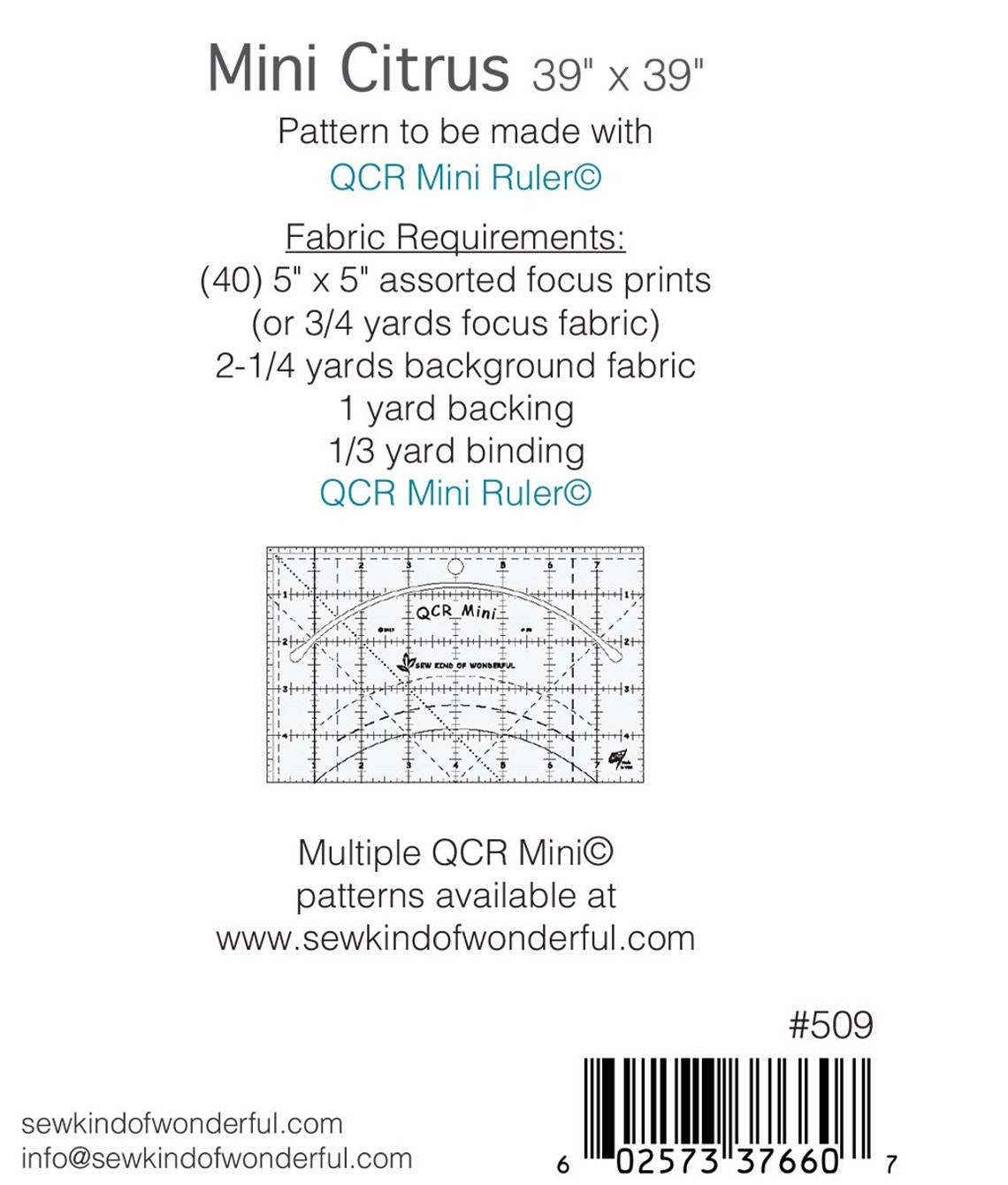 QCR Mini Citrus Quilt A Pieced Quilting Pattern by Sew Kind | Etsy