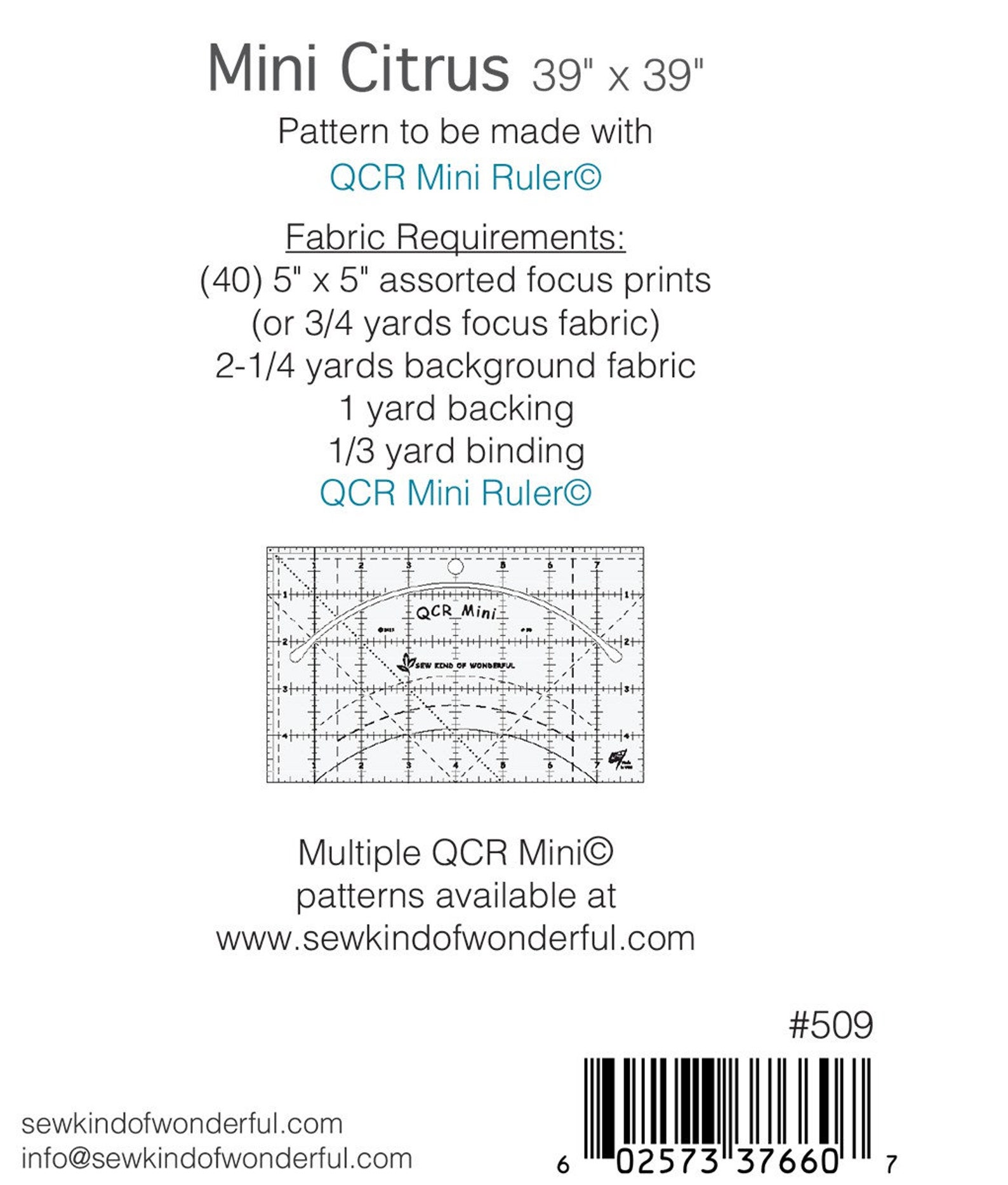 QCR Mini Citrus Quilt A Pieced Quilting Pattern by Sew Kind | Etsy