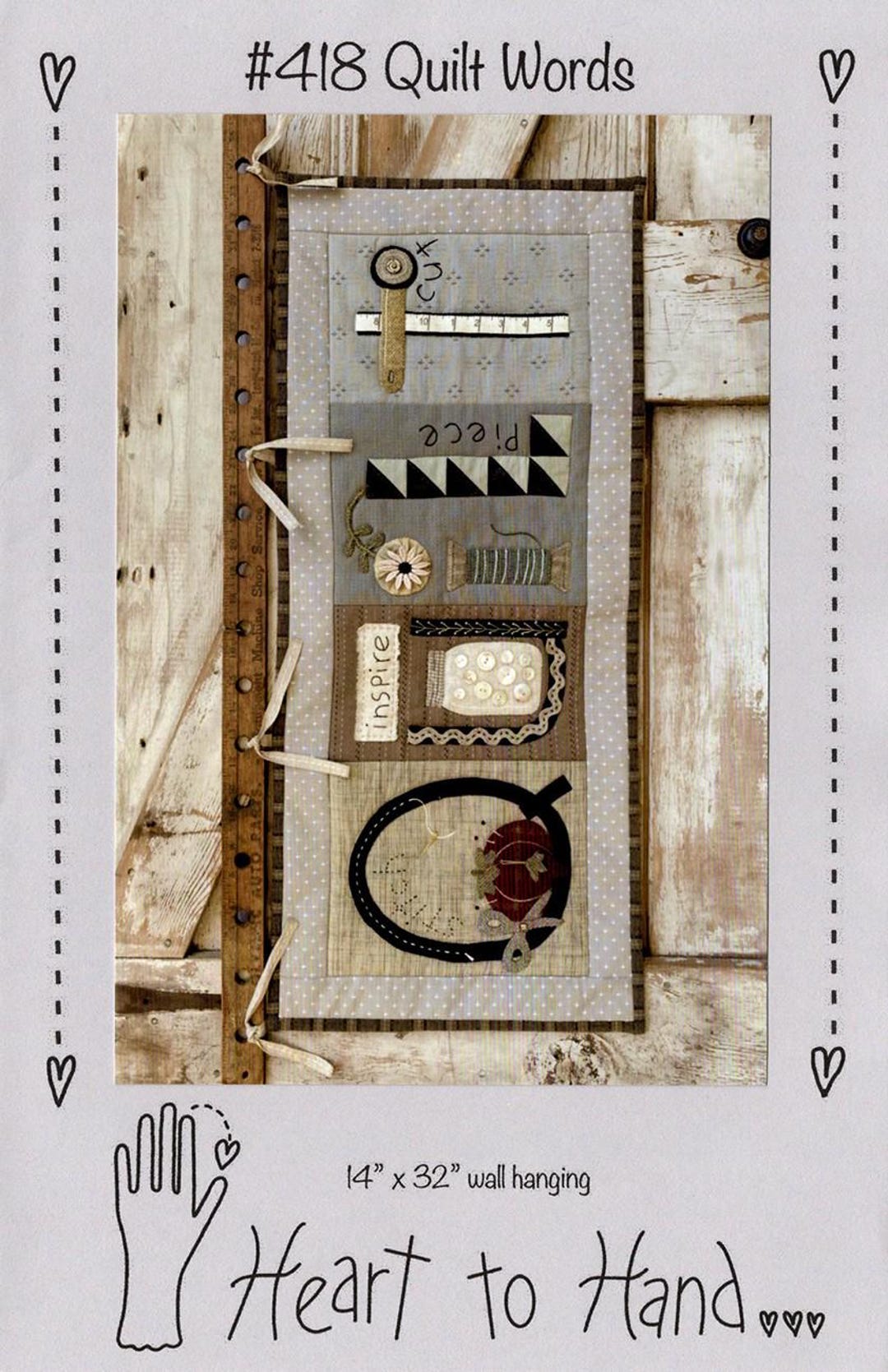 Quilt Words Sewing Pattern, From Heart to Hand BRAND NEW, Please See ...