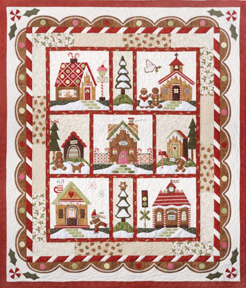 Gingerbread Village Complete Quilting and Applique Pattern Set From ...