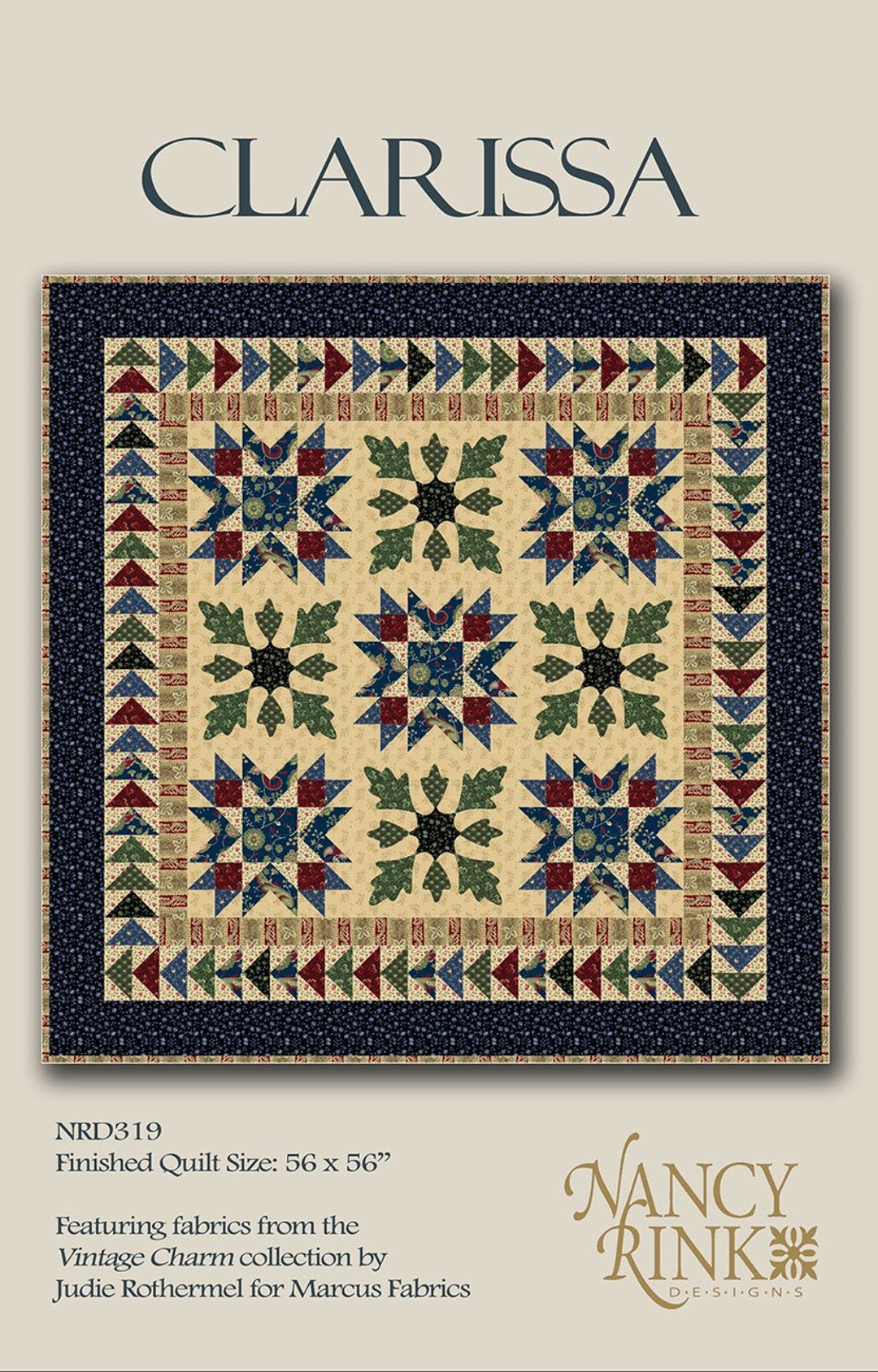 Clarissa Pieced Quilt Quilting Pattern From Nancy Rink Designs BRAND ...