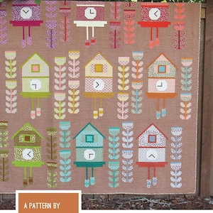 Cuckoo Clock Patchwork Quilt Quilting Pattern, From Elizabeth Hartman ...