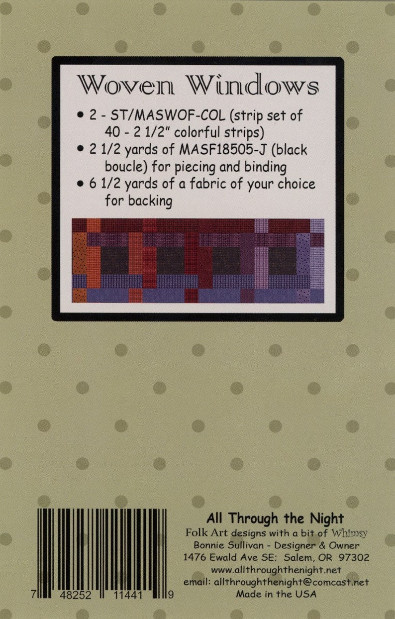 Woven Windows Quilt Quilting Pattern From All Through the - Etsy