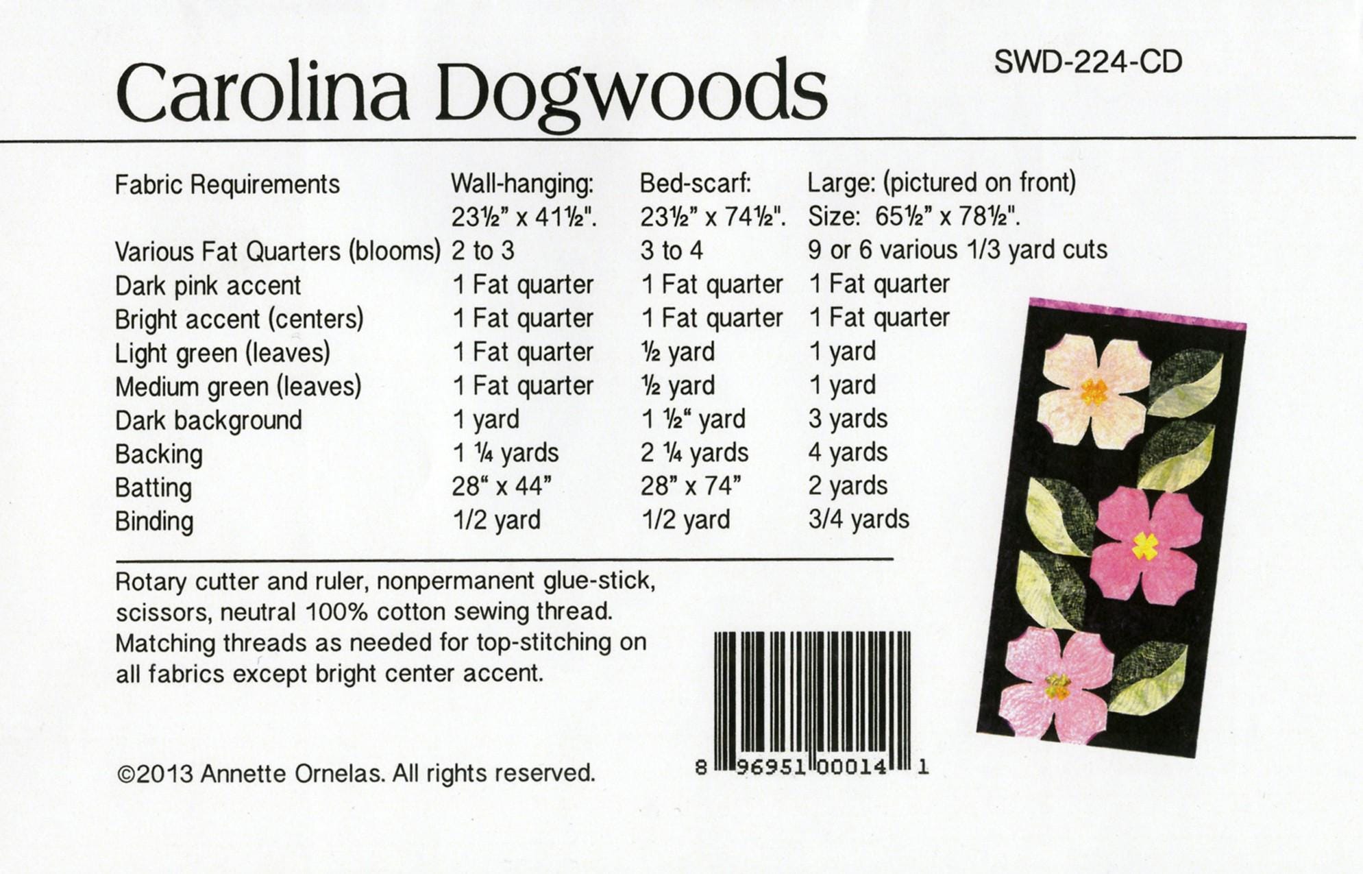 Carolina Dogwoods Quilt Quilting Pattern From Southwind Designs BRAND ...