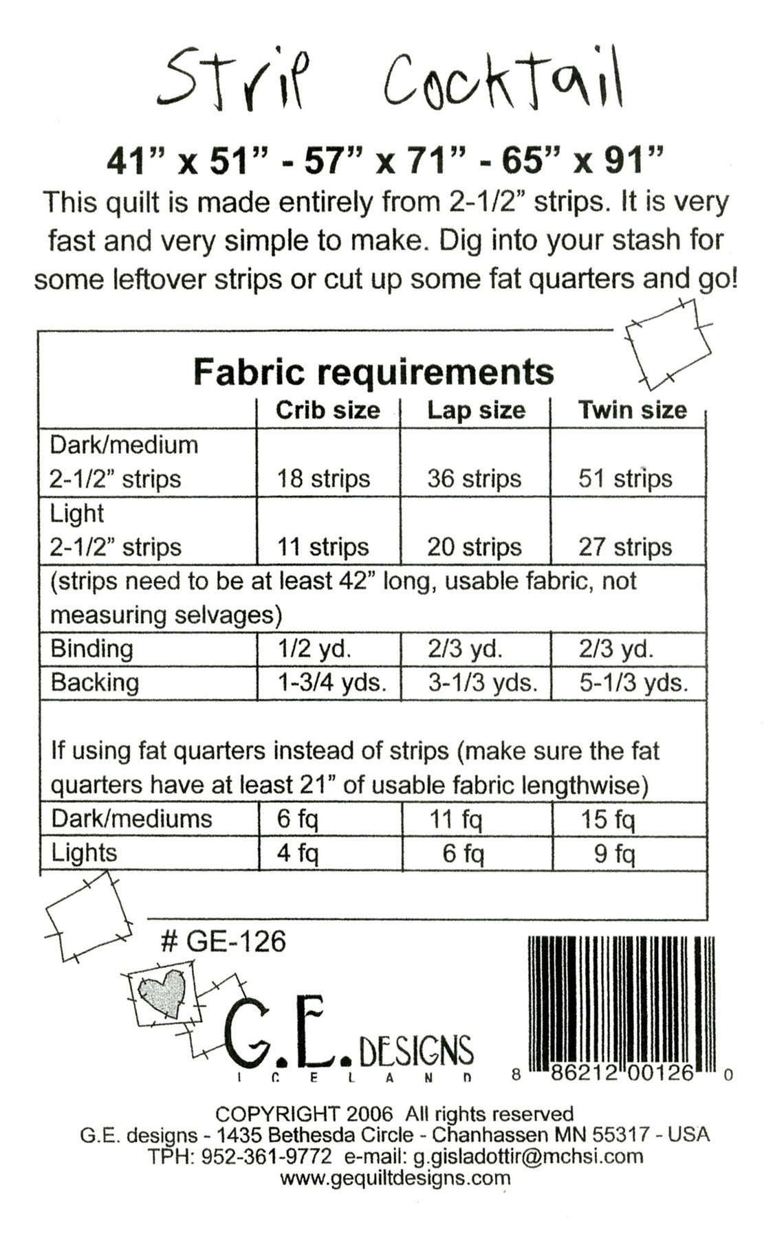 Strip Cocktail Quilt Quilting Pattern From G.E. Quilt Designs - Etsy