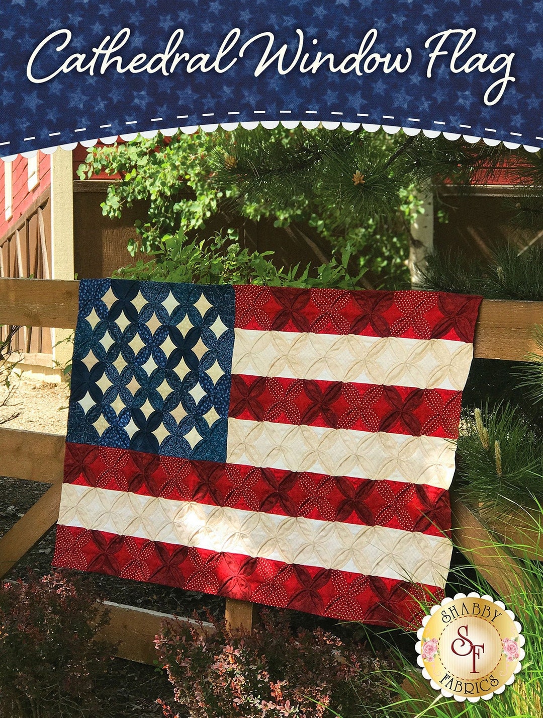 Cathedral Window Flag Quilt Quilting and Sewing Pattern From Shabby ...