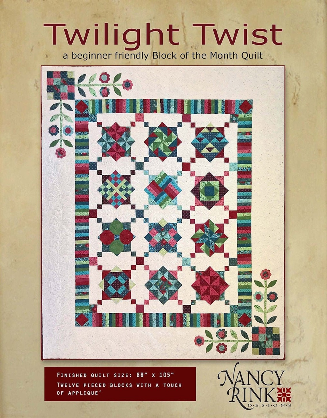 Twilight Twist Pieced Quilt Pattern From Nancy Rink Designs - Etsy