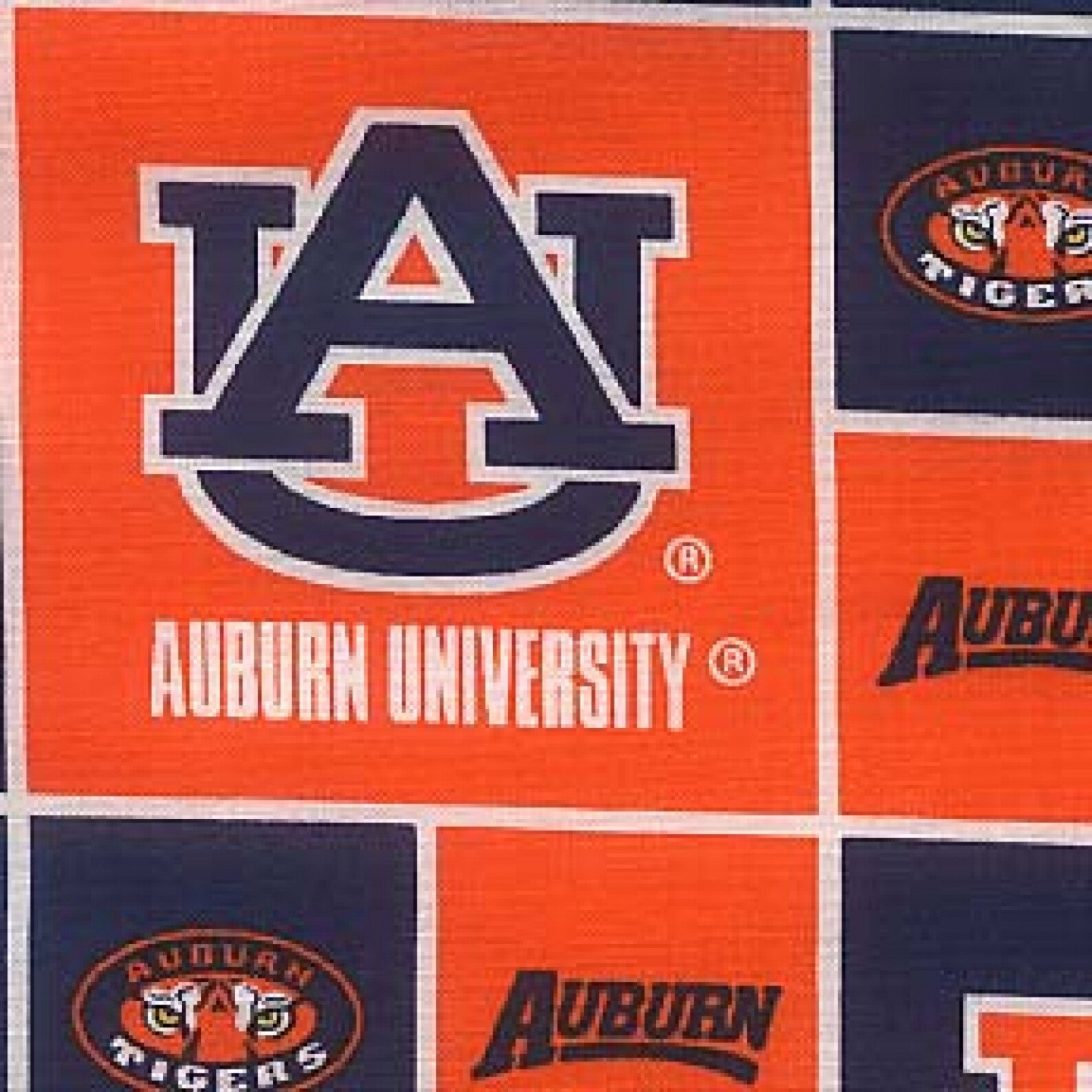 University of Auburn Tigers Football Patchwork Cotton Fabric - Etsy