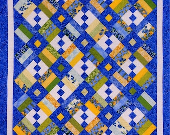 Chain Link Quilt Quilting Pattern, A Cozy Strip Club Pattern for 2 1/2 ...