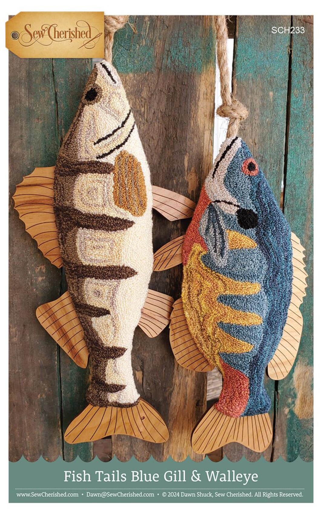 Fish Tails Walleye and Blue Gill Punch Needle Pattern From Sew ...