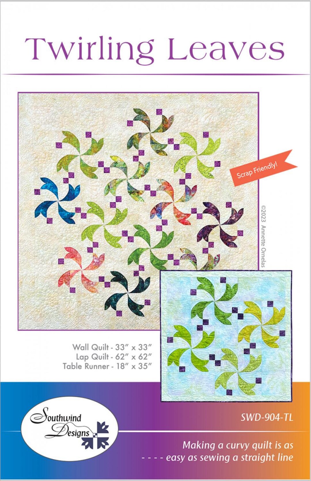 Twirling Leaves Quilt Quilting Pattern From Southwind Designs BRAND NEW ...
