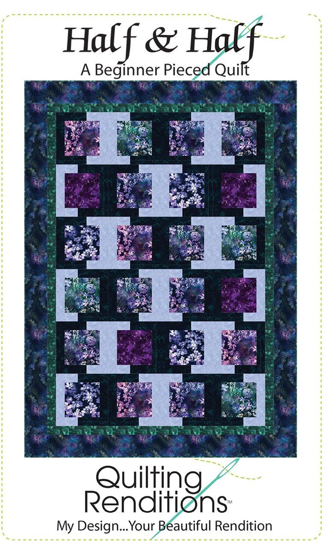 Half and Half Quilt Quilting Pattern, From Quilting Renditions BRAND ...