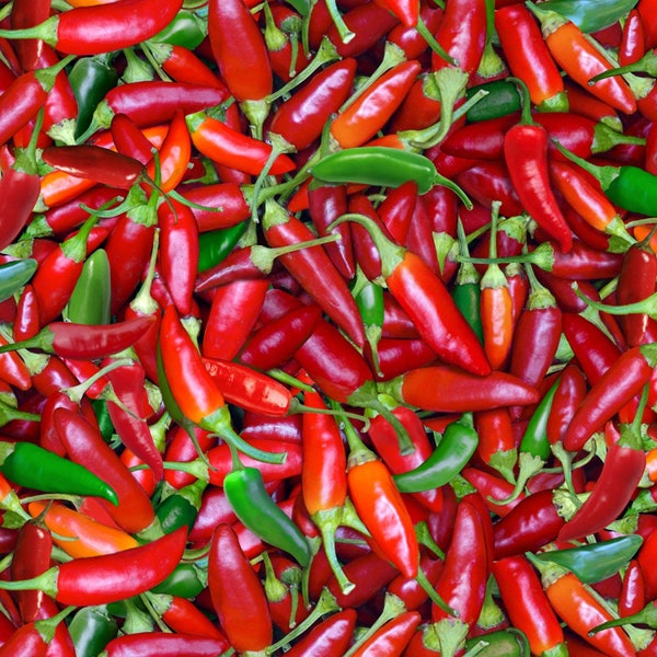 Chili Pepper Fabric - Etsy