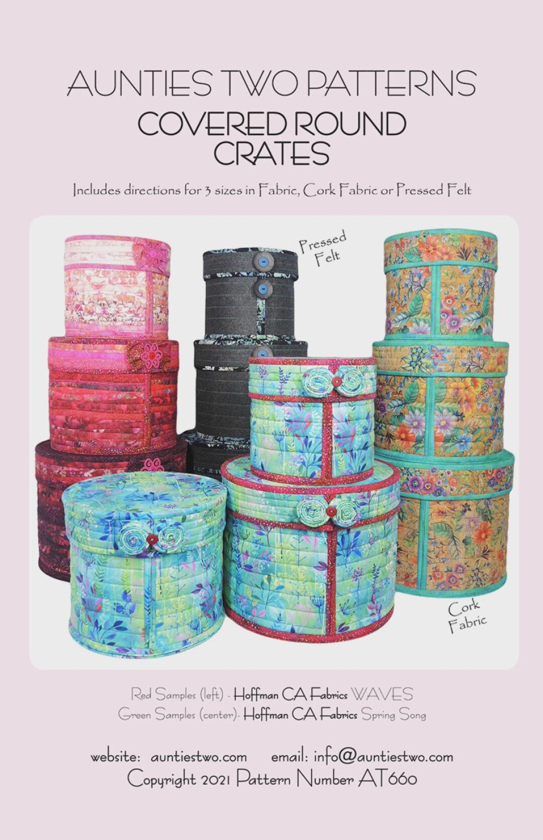 Covered Round Crates, Sewing Pattern, From Aunties Two Patterns BRAND ...