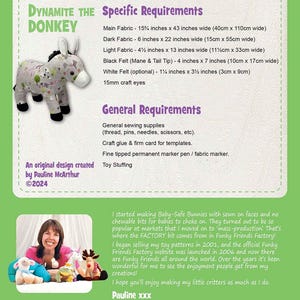Dynamite the Donkey Burro Plush Toy Sewing Pattern From Funky Friends ...