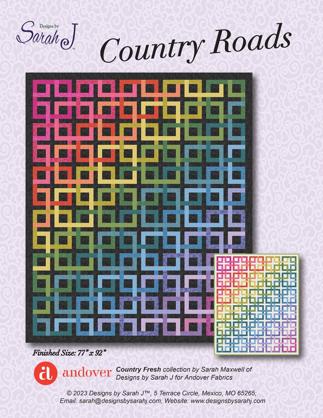 Country Roads Quilt Quilting Pattern, From Designs by Sarah J BRAND NEW ...