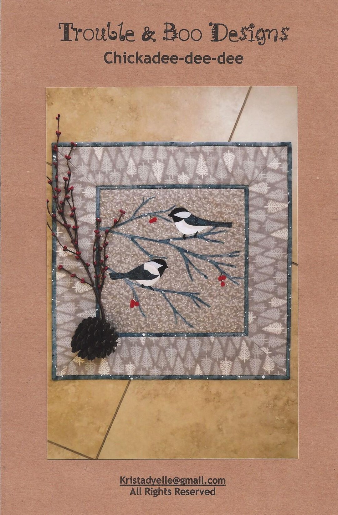 Chickadee-dee-dee Quilt Quilting Pattern From Trouble and Boo Designs ...