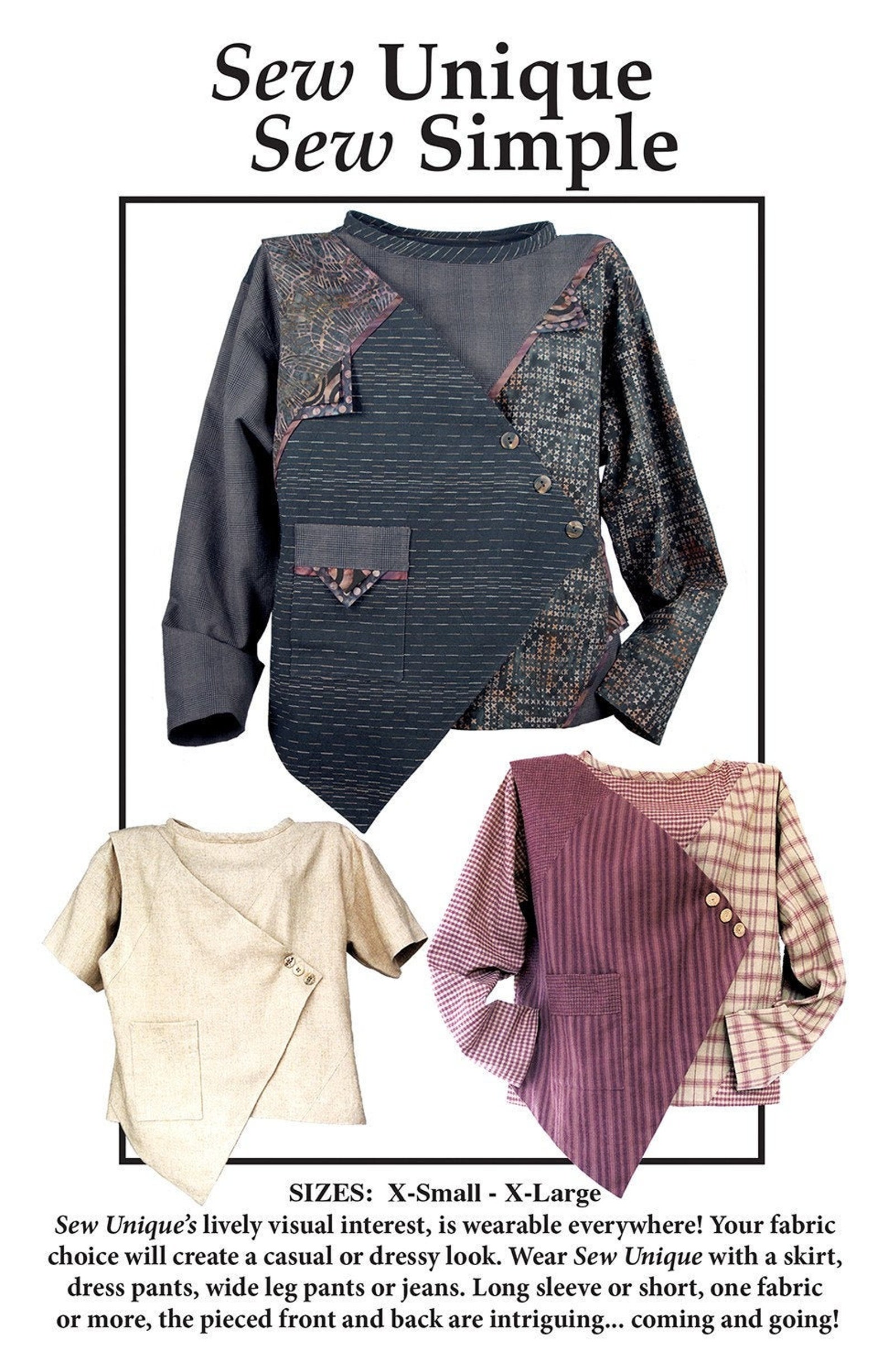 Sew Unique Sew Simple Top Size XS-XXL Sewing Pattern From CNT Pattern ...