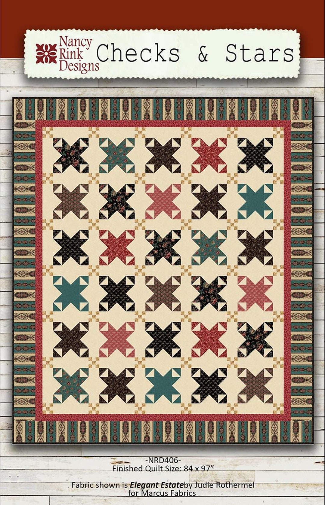 The Checks & Stars Quilt Quilting Pattern From Nancy Rink Designs BRAND ...