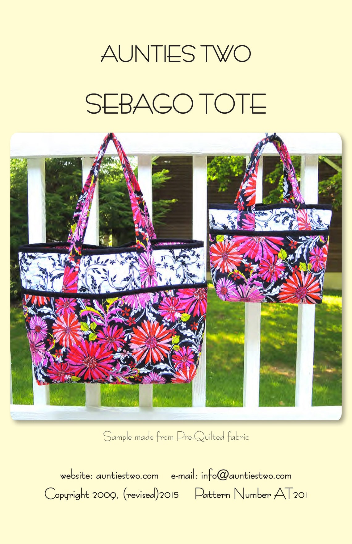 Sebago Tote Bag Purse Sewing and Quilting Pattern From - Etsy