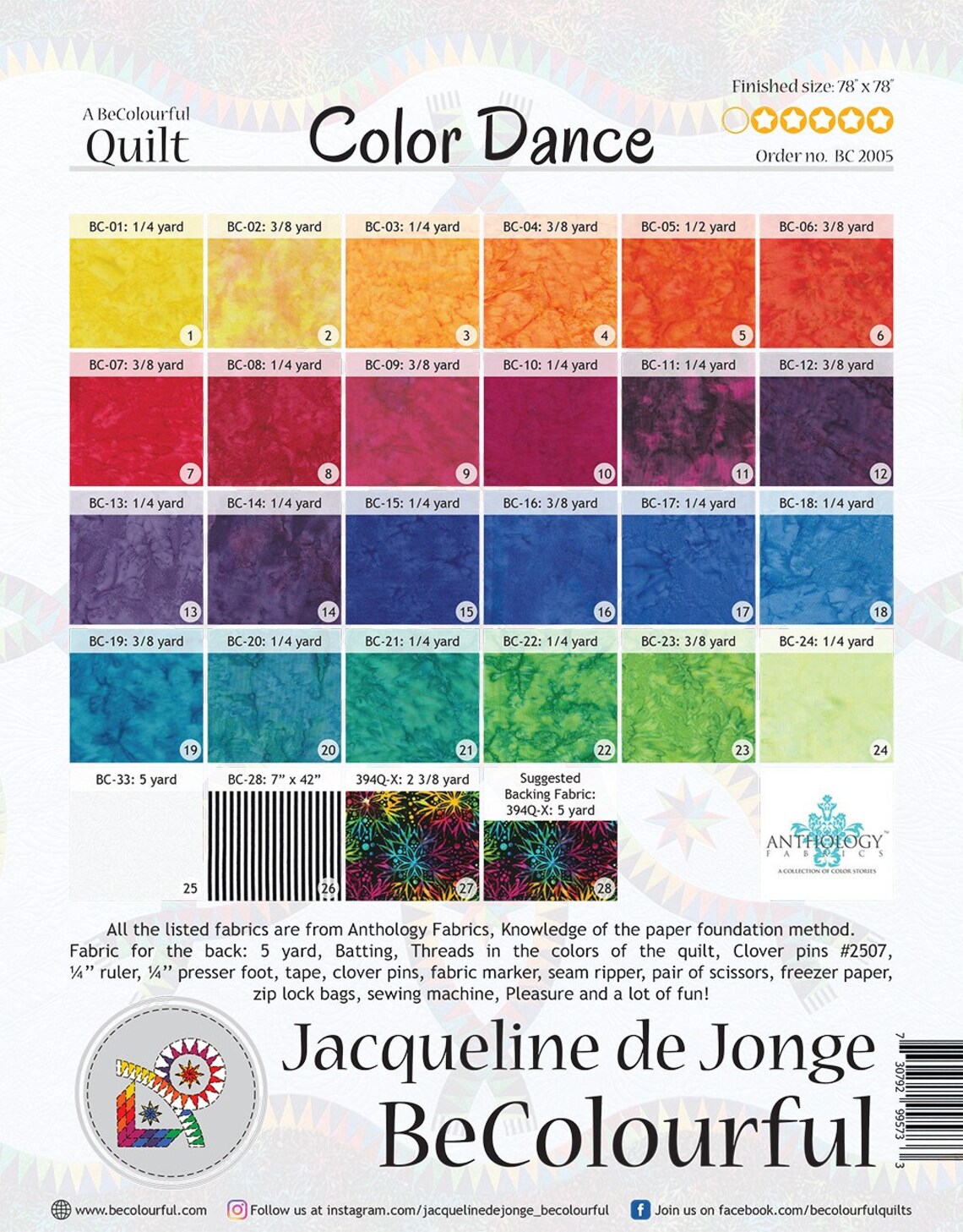 Color Dance Quilt Quilting Pattern Foundation Paper Piecing - Etsy