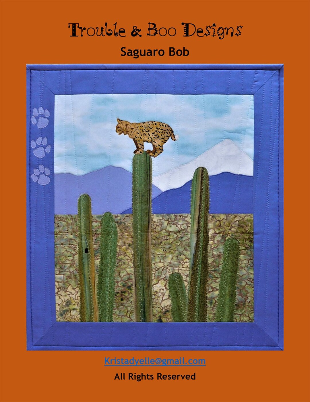 Saguaro Bob Cat Quilt Quilting Pattern From Trouble and Boo Designs ...