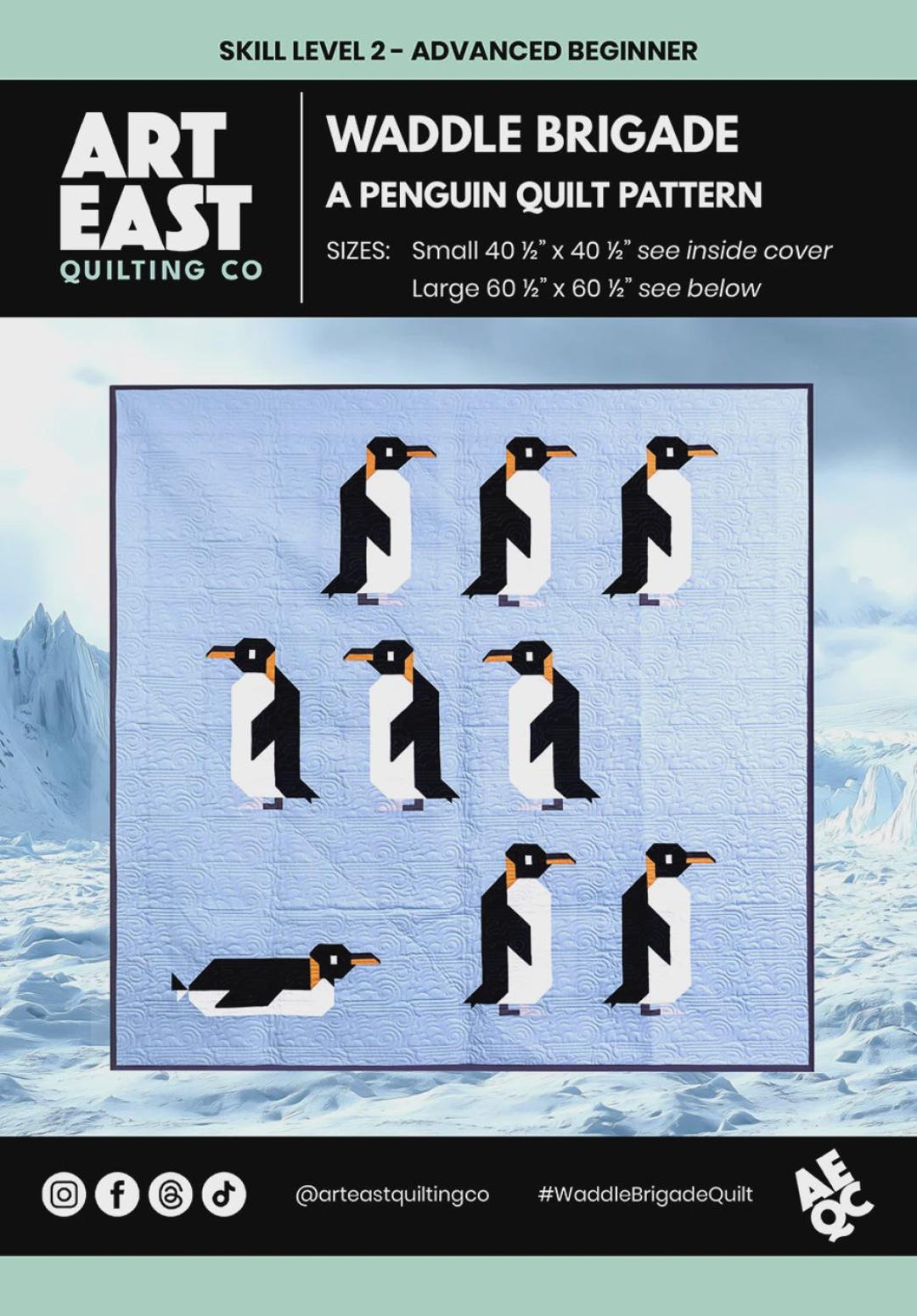 Waddle Brigade A Penguin Quilt Quilting Pattern, From Art East Quilting ...