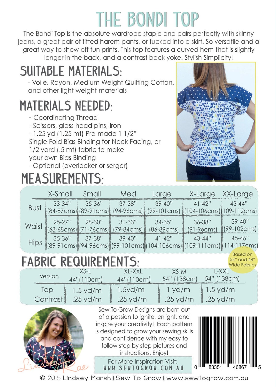 The Bondi Top Shirt Blouse Sewing Pattern From Sew to Grow | Etsy