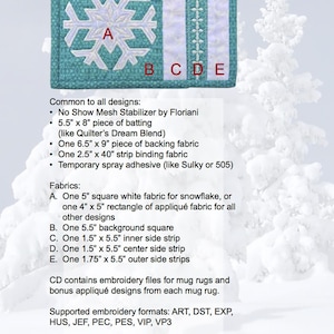 Winter Mug Rugs Machine Embroidery CD, Four In-the-hoop Projects From ...