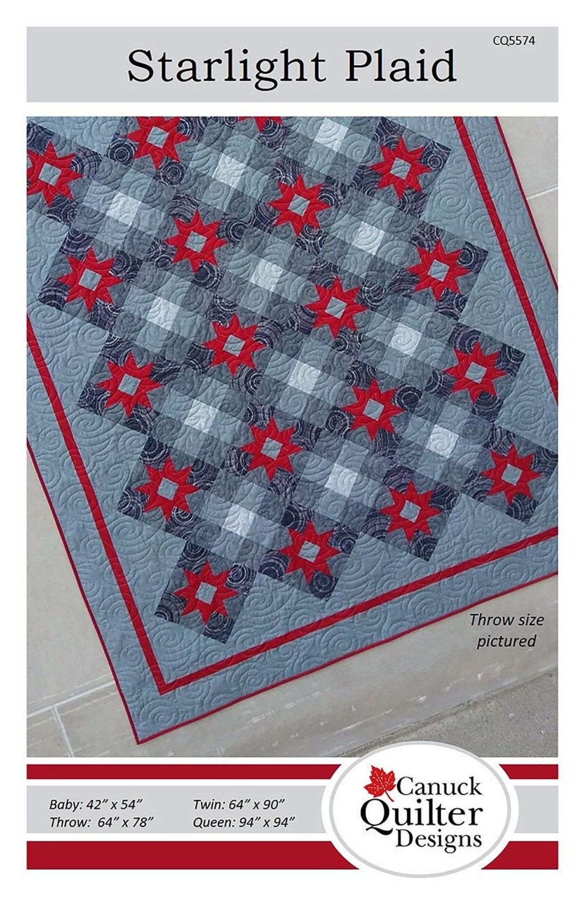 Starlight Plaid Quilt Quilting Pattern From Canuck Quilter - Etsy UK