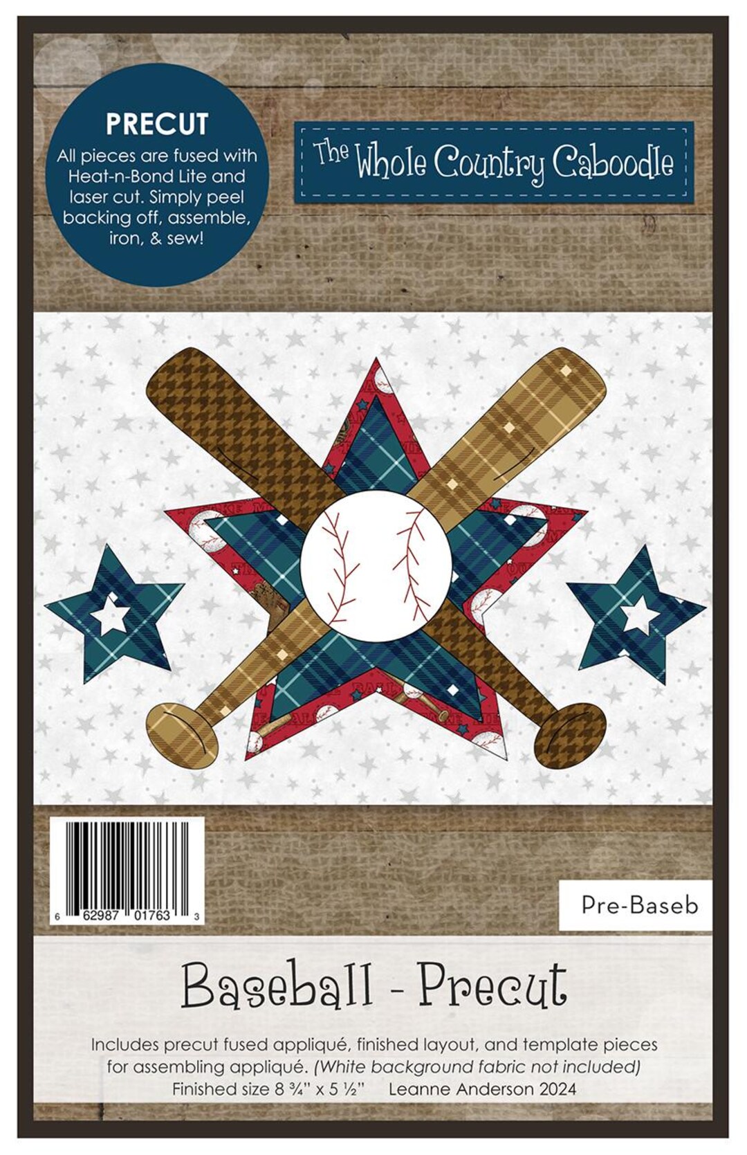 Baseball All Star Applique Kit From the Whole Country Caboodle BRAND ...