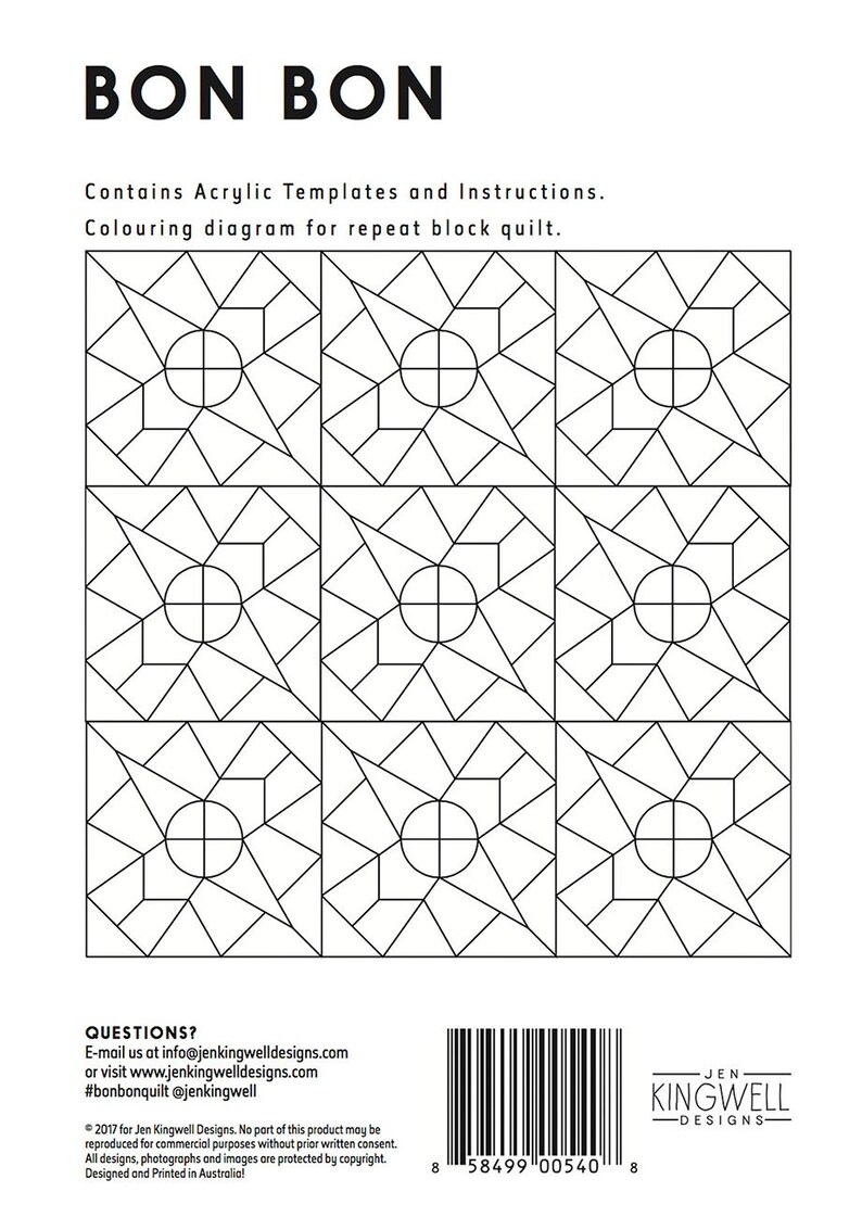Bon Bon Tempter Quilt Quilting Pattern From Jen Kingwell Designs ...