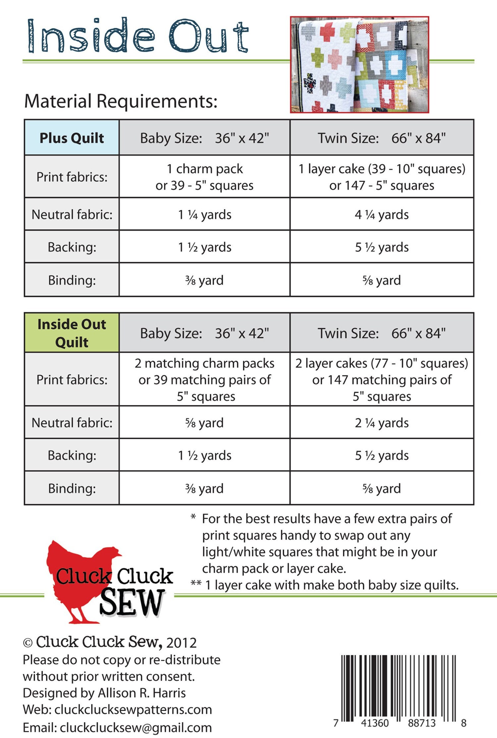 Inside Out Quilt Quilting Pattern From Cluck Cluck Sew Patterns BRAND ...