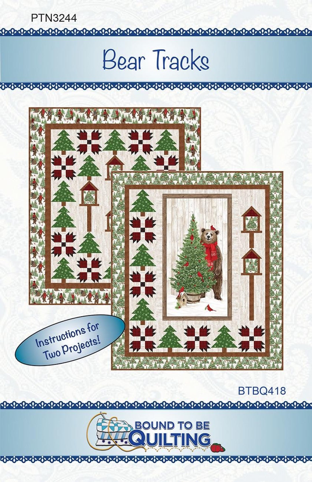 Bear Tracks Quilt Pattern, From Bound to Be Quilting BRAND NEW, Please ...