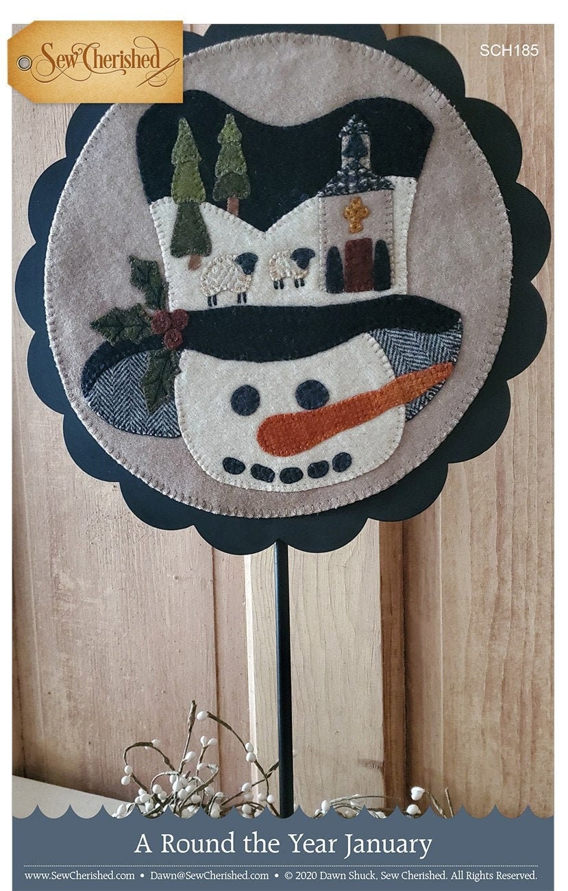 A Round the Year January Wool Sewing Pattern From Sew Cherished Designs ...