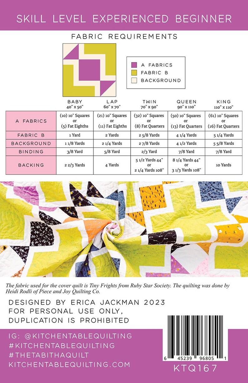The Tabitha Quilt Quilting Pattern From Kitchen Table Quilting BRAND ...