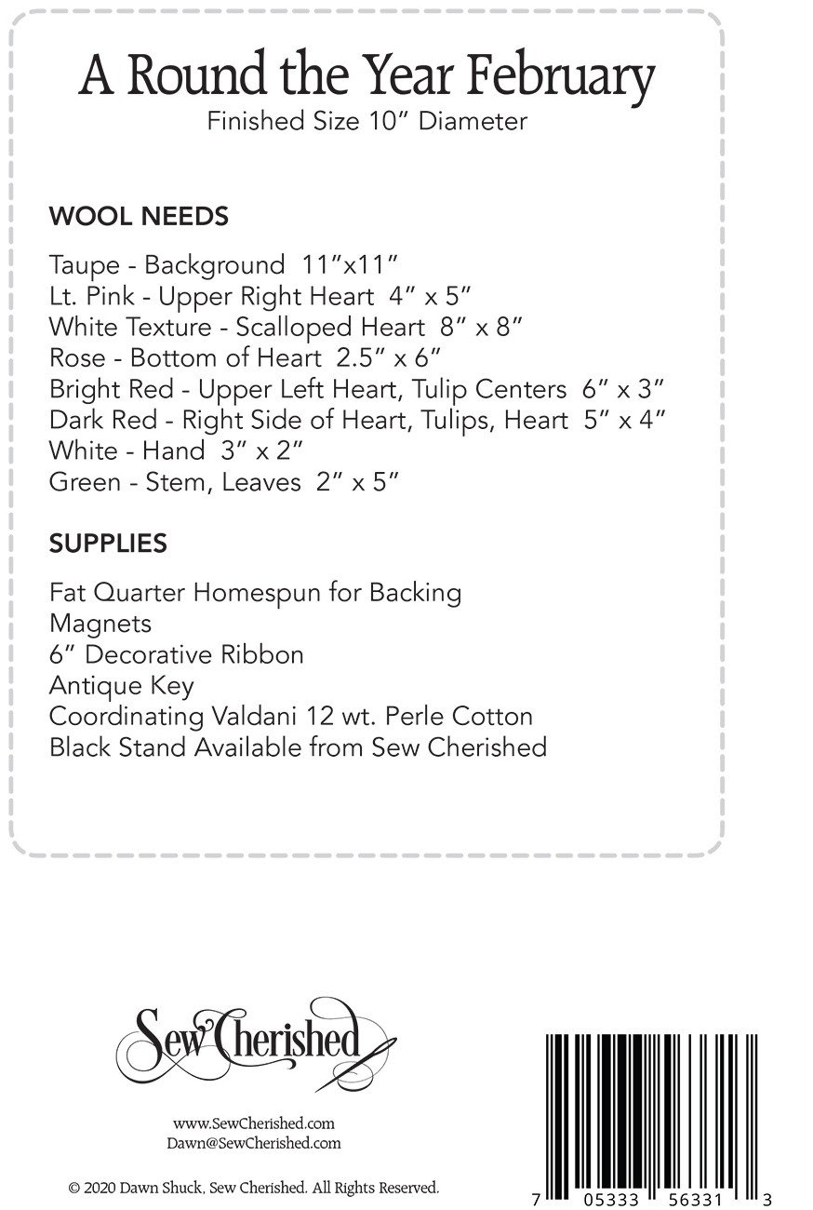 A Round the Year February Wool Sewing Pattern From Sew - Etsy