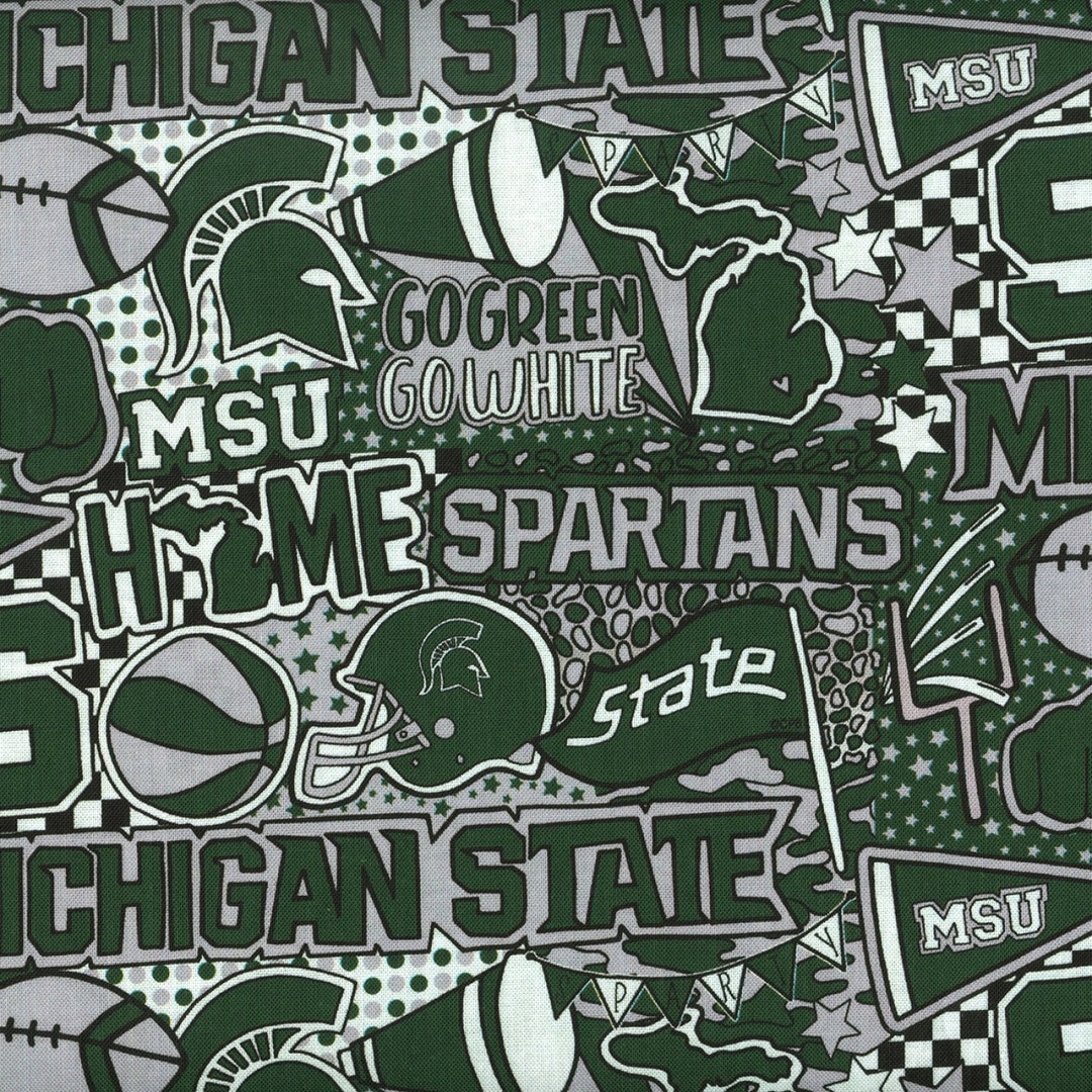 Michigan State University Spartans Pop Art Football Allover Cotton ...